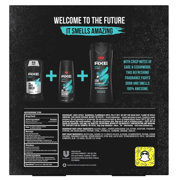 Axe | Grooming | Mens Axe Apollo 3 Pc Gift Set Deodorant Body Wash ...